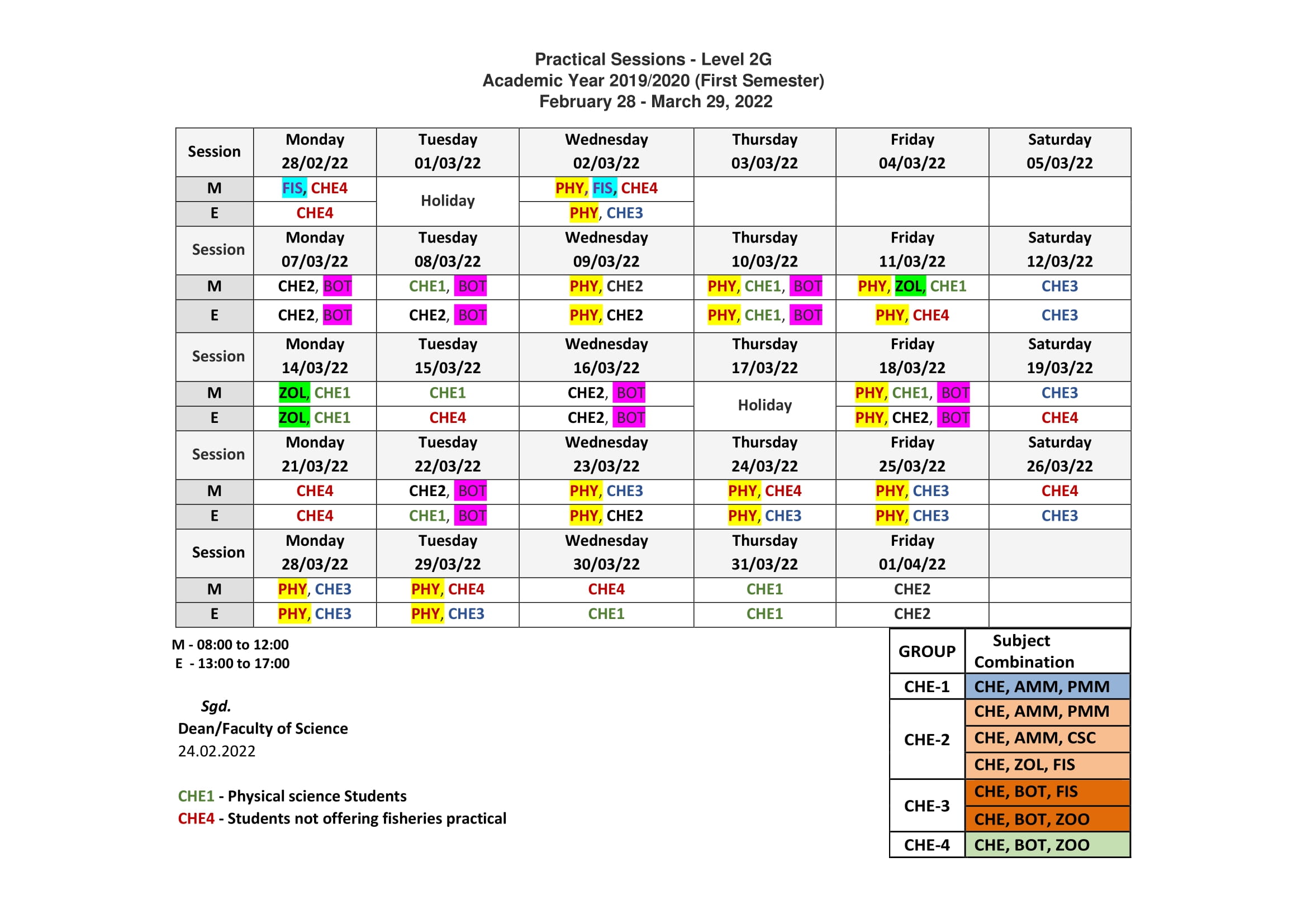 Practical Sessions – Faculty of Science